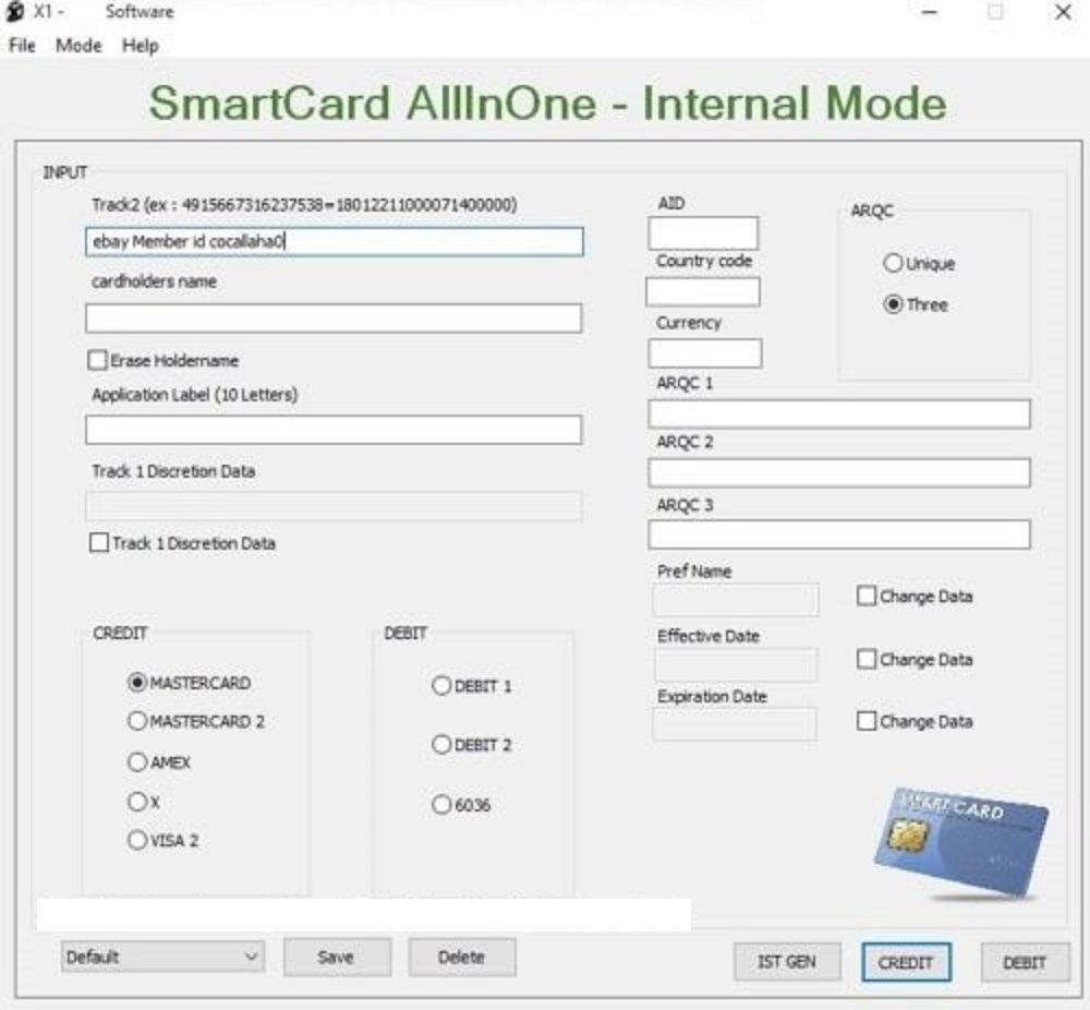 X1 CHIP SOFTWARE - Card Reader